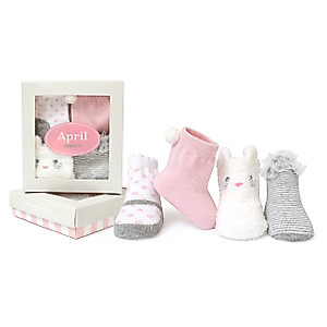 Trumpette Baby Girls Sock Set-4 Pairs, April's-Assorted Pastels, 0-12 Months