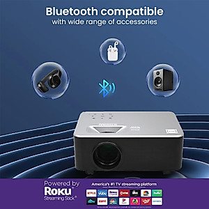 RCA RPJ-133 720p Smart Home Theater Projector Includes Roku Streaming Stick - (Renewed)