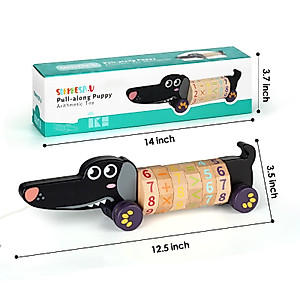 Dog Pull Toys|Montessori Wooden Toys|Abacus for Toddlers 1-3|Preschool Educational Toys