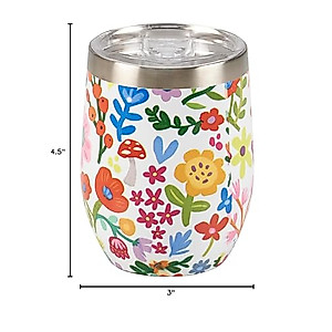 Primitives by Kathy Wine Tumbler - Happy Flowers