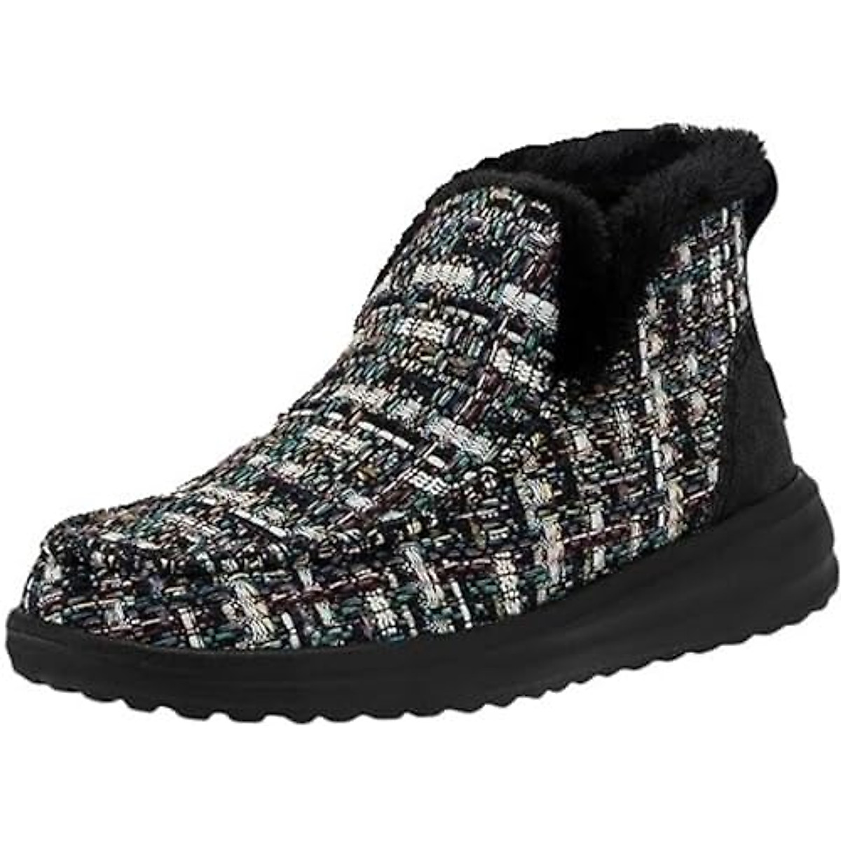 Hey Dude Women's Denny Shoe, Confetti Black, 10 M