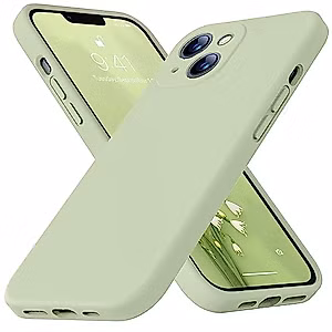 Ktele Compatible with iPhone 13 Case 6.1 inch Premium Liquid Silicone [Soft Microfiber Lining Anti-Scratch] Gel Rubber Full-Body Bumper Protection Camera Protect Case-Matcha