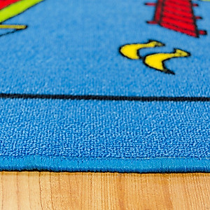 Champion Rugs Kids/Baby Room/Daycare/Classroom/Playroom Area Rug. Roads. Town. City. Race Car Tracks. Educational. Fun. Non-Slip Gel Back. Play Mat (8 Feet x 10 Feet)