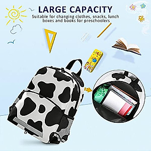 Black Cow Printed Kids Backpack for Toddlers, Kid's Backpack for Boys Girls, Kindergarten Preschool Nursery Travel Bag
