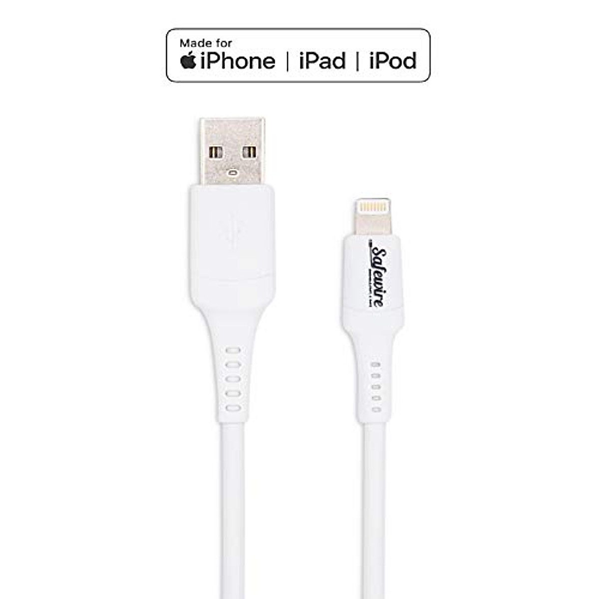 Apple Certified iPhone & iPad Charger - Ultra Durable 6ft Lightning to USB Cable and 12W USB Power Adapter Wall Plug for iPhone 14 13 12 11 Pro Max XS XR X 8 Plus 7 6S 6 5 iPad Mini Air iPod (White)