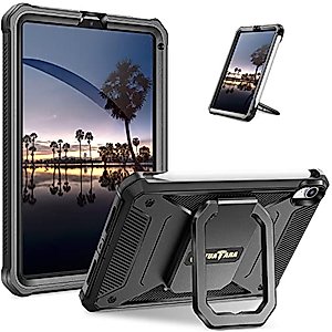 Fintie Case for iPad Mini 6 2021 - [Tuatara Magic Ring] 360 Degree Rotating Grip Shockproof Rugged Cover w/Built-in Screen Protector for iPad Mini 6th Generation 8.3 Inch, Black
