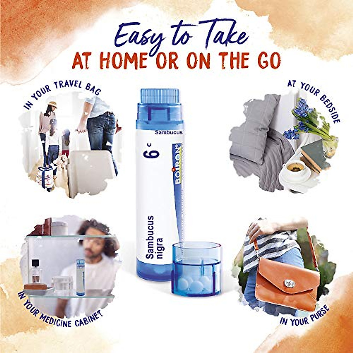 Boiron Sambucus Nigra 6C Homeopathic Elderberry Medicine for Relief of Painful Cough, Hoarsness, Nasal Congestion, and Loss of Voice - 3 Count (240 Pellets)