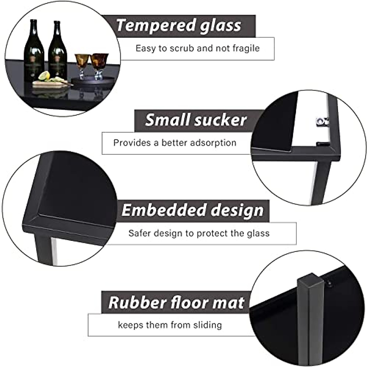 JUMMICO 4 Pieces Patio Furniture Set Modern Conversation Set Outdoor Garden Patio Bistro Set with Glass Coffee Table for Home, Porch, Lawn (Brown)