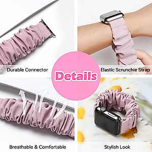 [3 Pack] Scrunchie Band Compatible with Kids Apple Watch Band 38mm 40mm 41mm & 42mm 44mm 45mm,Cute Printed Elastic Solo Loop Bands for iWatch Series 9/8/7/6/5/4/3/SE/SE2/Ultra 2/Ultra,Boys & Girls