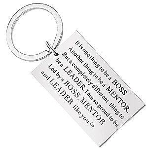 Boss Gifts for Men Lady Women Appreciation Supervisor Mentor Leader White Elephant Keychain Office Stocking Stuffers Christmas Gift Boss, Silver