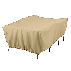 Classic Accessories Terrazzo Water-Resistant 80 Inch Conversation Set/General Purpose Patio Furniture Cover, Patio Furniture Covers