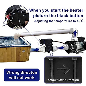 Etotel Hot tub Heater H20-RS1, Fit for Some Hot Tubs,Bathtub,AboveGround Underground Small Pool & Electric Pool, Spa Hot Tub Heater 220V 2KW with Adjustable Temperature Thermostat black