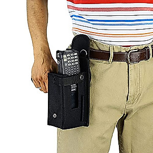 e-Holster Barcode Scanner Holster (Large), Ballistic Nylon Carrying Case Pouch for Pistol-Grip Mobile Computers, with Belt Clip, Belt Loop, Shoulder Strap, for Zebra MC9300, MC9200, MC9500