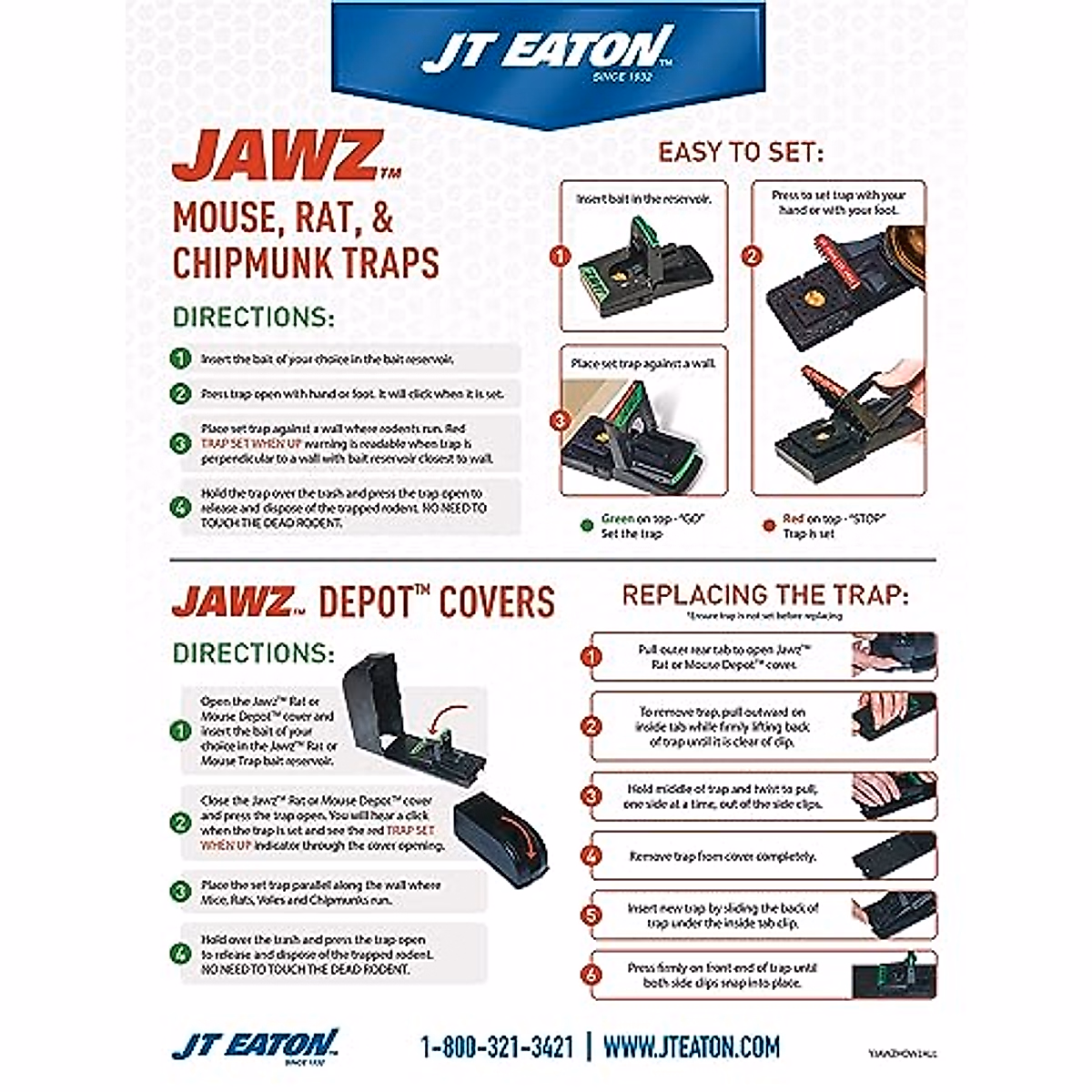 JT Eaton 408 Jawz Depot Covered Rat and Chipmunk Traps