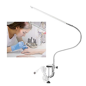 Desk Lamp with Clamp,Desk Lamp Clip on Lamp,LED Eye-Caring Desk Lamp with USB Rechargeable Reading Lights,Task Table Lamps,Foldable Bed Lamp,360° Swivel Desk Lamp for Manicure,Reading,Tattoo Light