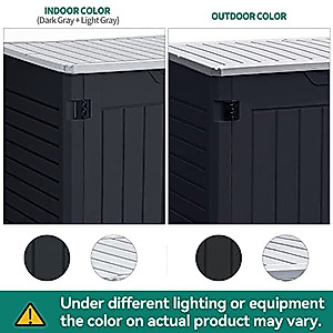 YITAHOME Outdoor Horizontal Storage Sheds w/o Shelf, Weather Resistant Resin Tool Shed, Multi-Opening Door for Storage of Bike, Trash Cans, Garden Tools, 27 cu ft, Waterproof, Lockable, Dark Gray