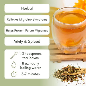 Organic Migraine Relief Loose Leaf Tea - 2oz Bag (Approx. 30 Servings) | Full Leaf Tea Co.