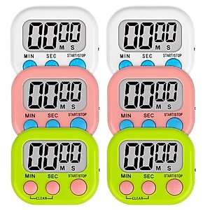 Lasubst Digital Timer for Kids Teachers Classroom School with Magnetic Back 6 Pack