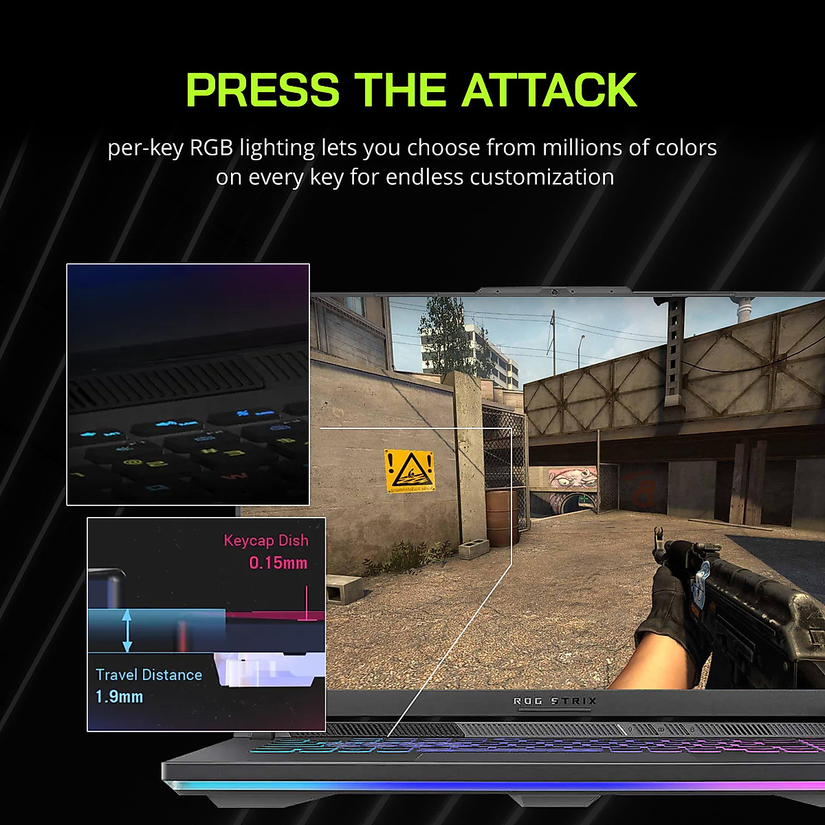 asus ROG Strix G16 16'' WUXGA 165Hz Gaming Laptop, Intel Core i7-13650HX, NVIDIA GeForce RTX 4060, 64GB DDR5 RAM, 4TB SSD, RGB 4zone Backlit Keyboard, Win 11Pro, Gray, 32GB Hotface USB Card