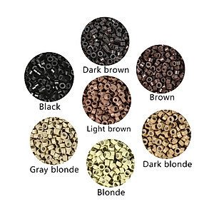 1000 Pcs 5.0 mm Silicone Lined Micro Links Rings Hair Extensions Beads Silicone Lined Beads for Human Hair Extensions and Feather Extensions (Black)