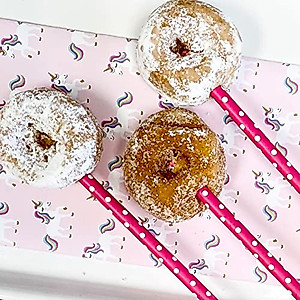 Paper Straws - Hot Pink White Polka Dot - Valentine's Day Birthday Party Supply - 7.75 Inches - Pack of 100 Outside the Box Papers Brand