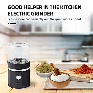 Electric Grinder spice grinder Herb Grinder - Compact and Efficient with USB Rechargeable Battery - 1.7oz Glass Spice Chamber - Premium Quality