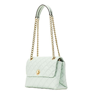 KATE SPADE NATALIA MEDIUM FLAP CROSSBODY SHOULDER CRYSTAL BLUE LEATHER BAG