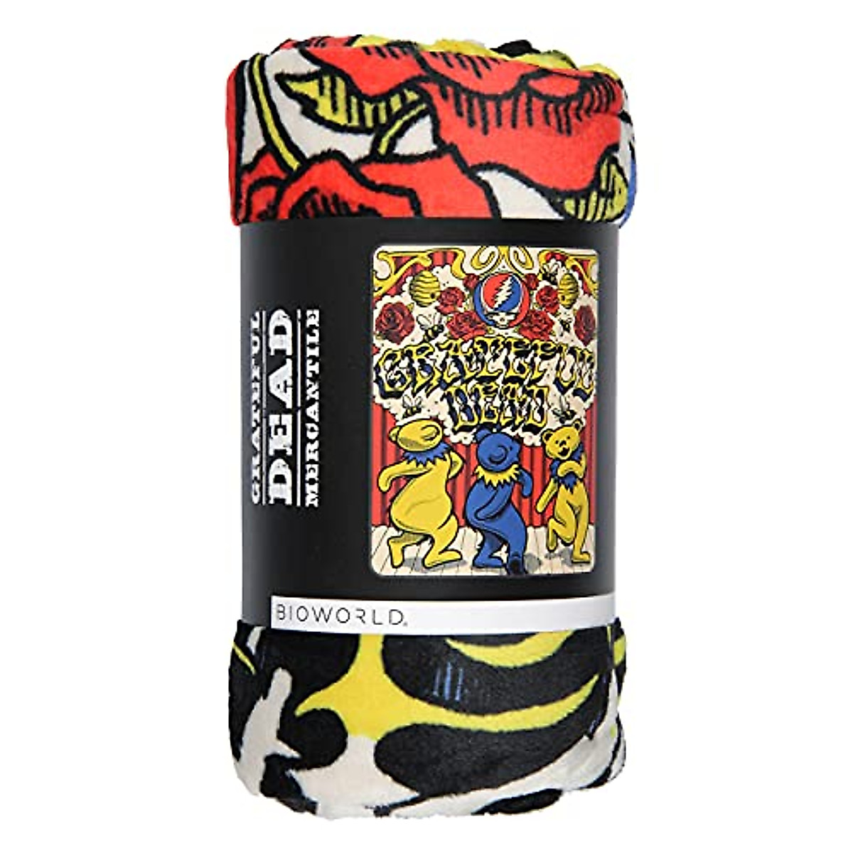 Grateful Dead Dancing Bear Show Super Soft and Cuddly Fleece Plush Throw Blanket 45" x 60"