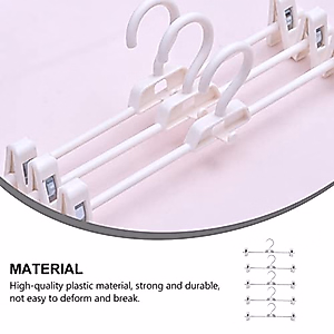 Cabilock Plastic Hangers 10pcs Space- White Clothing for Skirt Clips Drying Pants Pant Slack Plastic Rack Jeans Non- Home Balcony Adjustable Clip Skirts Hangers Slacks Trouser Non Pants Hangers