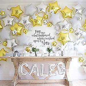 [10 Pack] Star Shape Foil Balloons, 18" Mylar Aluminum Foil Balloons 45cm Decorations for Birthday Party Wedding Engagement Party Celebration Holiday Show Party Activities (Gold, 18 Inch)