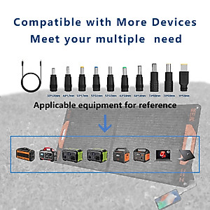 Solar Panel 36V 200W for Power Station Portable Solar Panel with 10 Connectors Waterproof Foldable Mono Solar Cell Solar Charger for Power Bank, Power Supply, Laptop,Phone, Camping, Off Grid Living