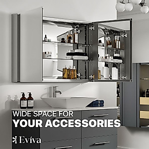 Eviva Elegant Lazy 40-Inch Mirror Medicine Cabinet in Classic White - Illumination-Free Storage Solution