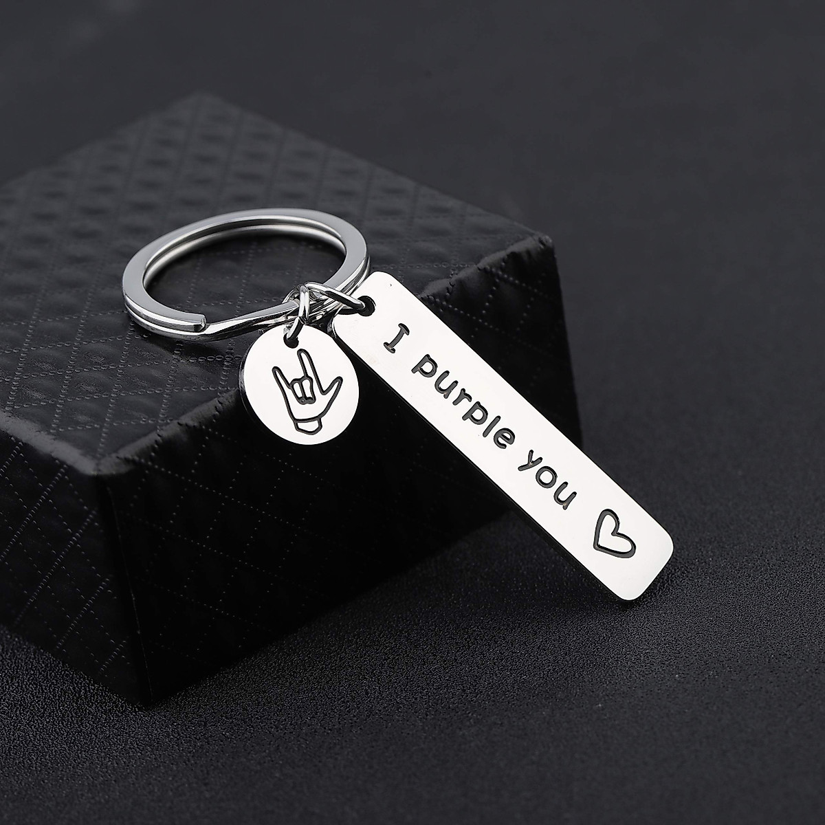 TGBJE I purple you keychain i love you keychain gift for boyfriend valentines day gift (I purple you)