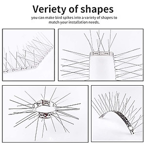 Recie Bird Spikes, Stainless Steel Bird Spikes for Outside Pigeons and Other Small Birds - 30 Packs, 32.5ft