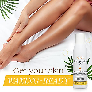 GiGi Pre Epilation Oil with Soybean and Grape Seed Oils, 4 fl oz