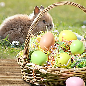 PAPER FAIR 1 LB Iridescent Easter Grass Crinkle Cut Paper, Green Yellow Purple Blush Paper Shred Filler Mix Strand Raffia Tissue Craft Bedding Cushion, Party Birthday Gift Box Basket Retail