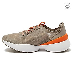 Gaiam Yoga Womens Walking Shoes with Lightweight Breathable Mesh - Casual Comfortable Athletic Tennis Walking Sneakers for Women with Memory Foam - Tan, 9.5 Medium