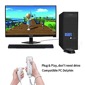 Aokin USB Sensor Bar for Wii, Replacement USB Wired Infrared Ray Sensor Bar for Nintendo Wii, Wii U, and PC, Includes Stand, Black