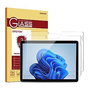 OMOTON 2 Pack Screen Protector for Microsoft Surface Go 4 / Surface Go 3/ Surface Go 2 / Surface Go(10.5 inch, 2023/2021/2020/2018), Tempered Glass/Case Friendly/Surface Pen Compatible