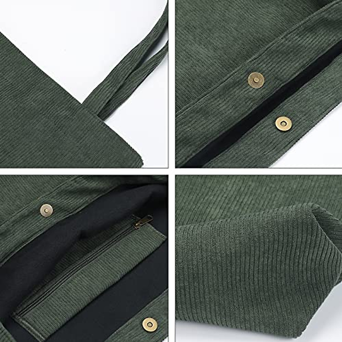 Sightor Corduroy Tote Bag for Women Shoulder Bag Big Capacity Shopping Bag Casual Handbag