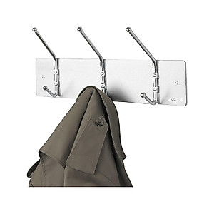 Safco Products 4161 Wall Rack Coat Hook, 3 Hook, Silver