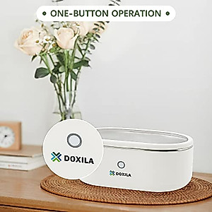DOXILA Ultrasonic Cleaner - Upgrade Ultrasonic Jewelry Cleaner with 330ml Stainless Steel Tank, 45kHZ Portable Ultrasound Cleaning Machine for Eye Glasses, Watches, Jewelry, Dentures, White