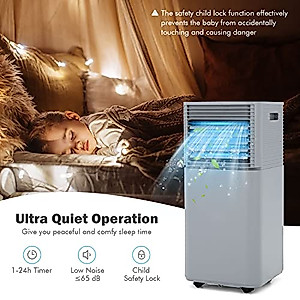 PETSITE Portable Air Conditioner, 8000 BTU AC Cooling Unit for Room, 3 in 1 AC Unit with Air Cooler & Fan & Dehumidifier Mode, Cools Up to 230 sq.ft (8000BTU, Grey)