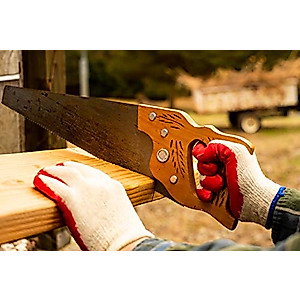 G & F Products 3106-10 String Knit Palm, Latex Dipped Nitrile Coated Work Gloves For General Purpose, 10-Pairsper Pack, Red, Large