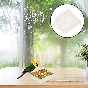 balacoo 4pcs Plastic Birdcage Bird Feeder Food Dish Cage Parakeet Food Bowl Parrot Feeders Water Bowls Cockatiel Drinking Bowls for Parrot Parakeet Cockatiel Bird