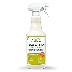 Wondercide - Flea, Tick & Mosquito Spray for Dogs, Cats, and Home - Flea and Tick Killer, Control, Prevention, Treatment - with Natural Essential Oils - Pet and Family Safe - Lemongrass 32 oz