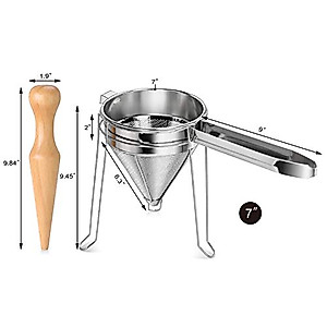 New Star Foodservice 42566 3-Piece Stainless Steel China Cap Strainer Set