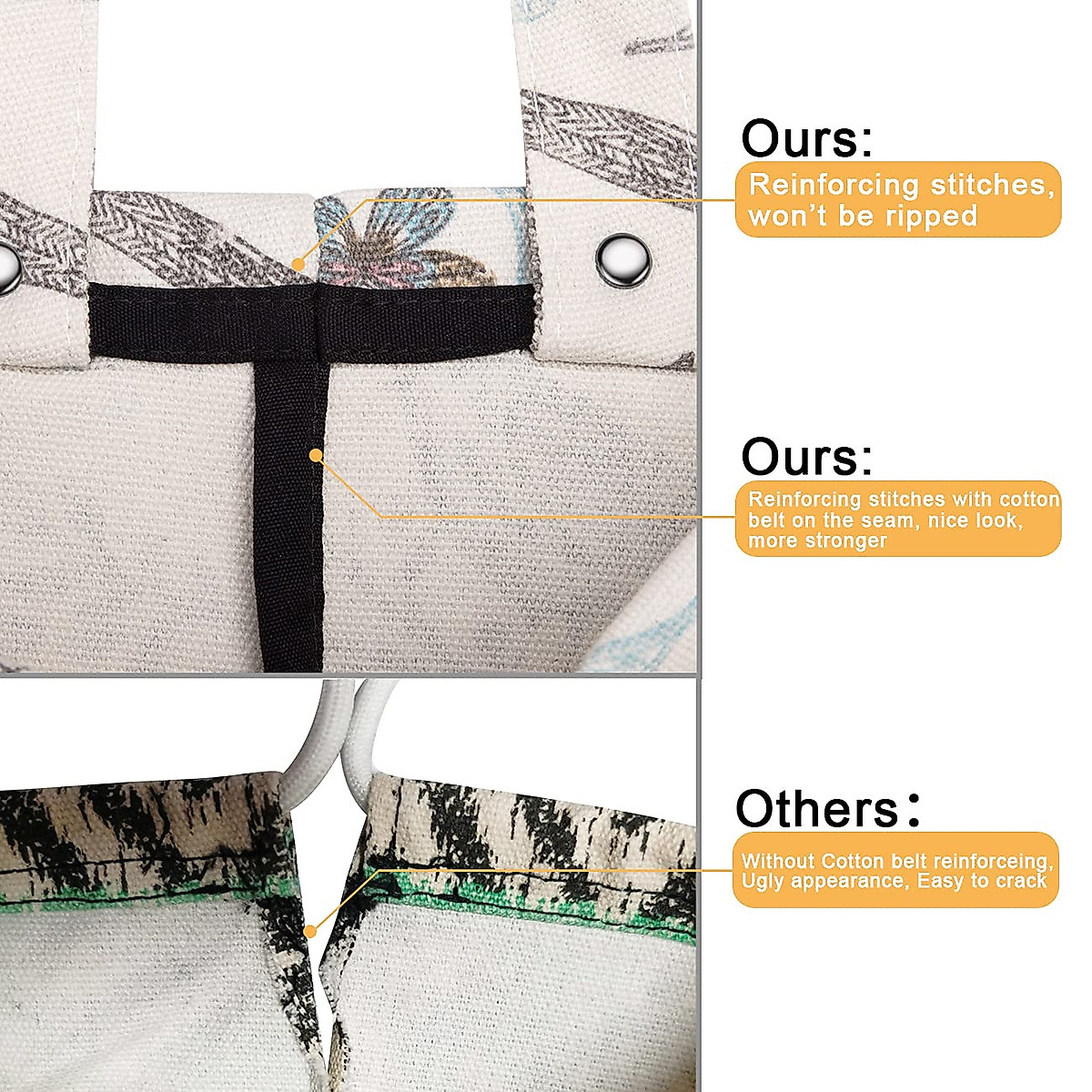 XCX Canvas Grocery Bag Holder, Plastic Bag Dispenser Storage Organizer (Bird)