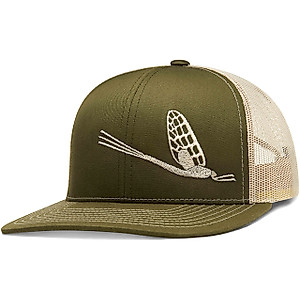 LARIX Trucker Hat - Mayfly - Moss Green, Beige/Beige - Mens Fly Fishing Hat