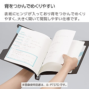 Kokuyo Campus Slide Binder with 5 Tab Dividers, Middle Type, B5, 26 Holes, Up to 100 Sheets, Navy Blue, Japan Import (RU-P337DB)